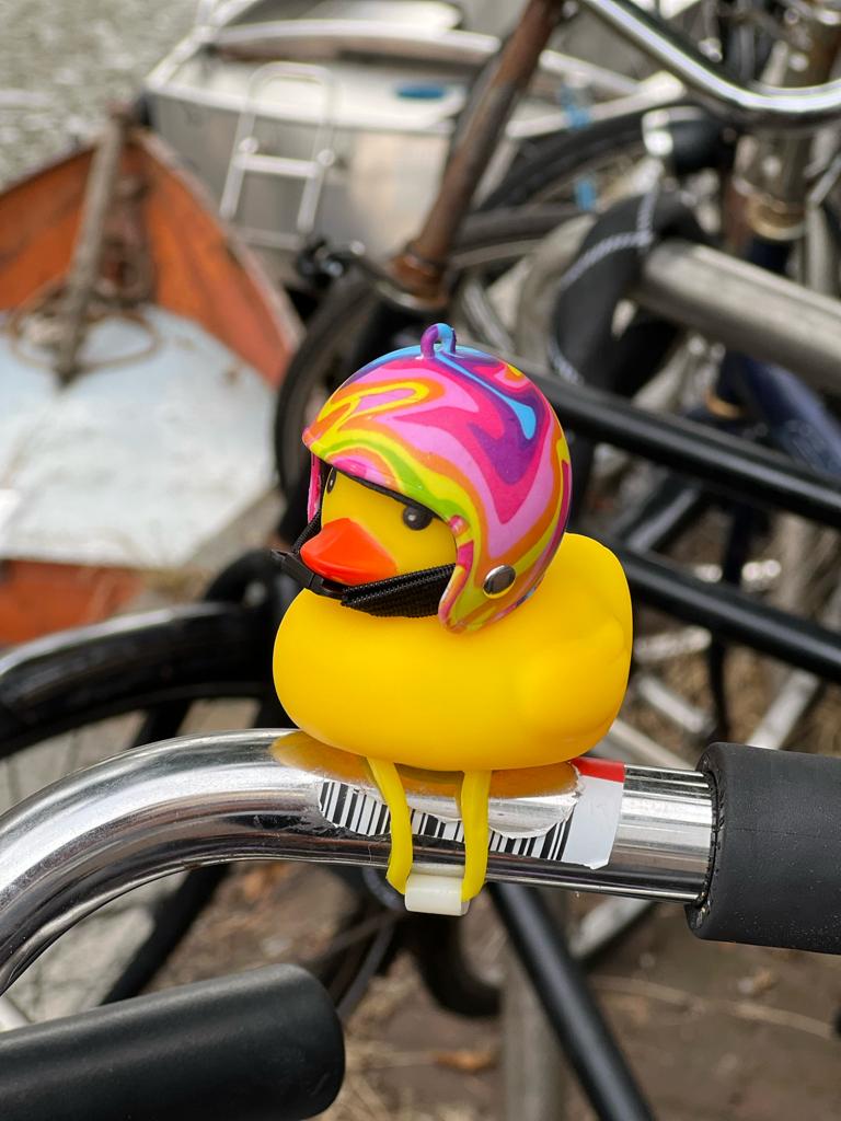 fietsbel in de vorm van rubber eendje met helm – VENT DU NORD